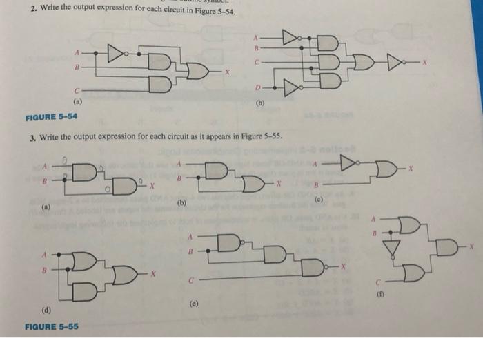 Solved 2 Write The Output Expression For Each Circuit In 