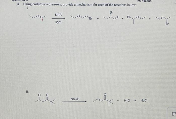 Solved a. Using curly/curved arrows, provide a mechanism for | Chegg.com
