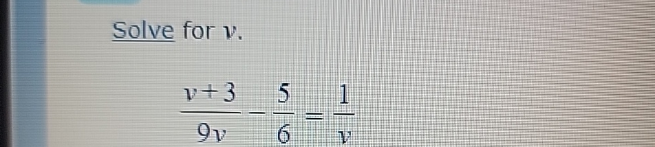 Solved Solve for v.v+39v-56=1v | Chegg.com