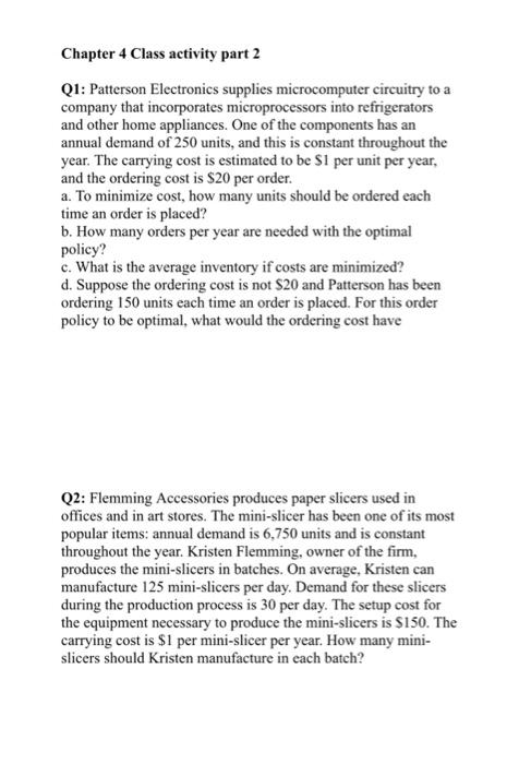 Solved Chapter 4 Class activity part 2 Q1: Patterson | Chegg.com