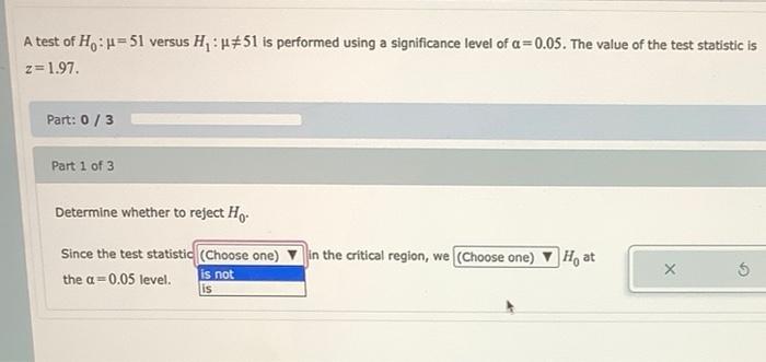 Solved A test of Ho: = 51 versus H : #51 is performed using | Chegg.com