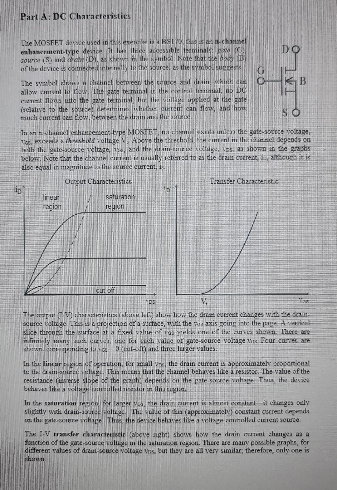 Solved A1 Simulated DC Output and Transfer Characteristics | Chegg.com