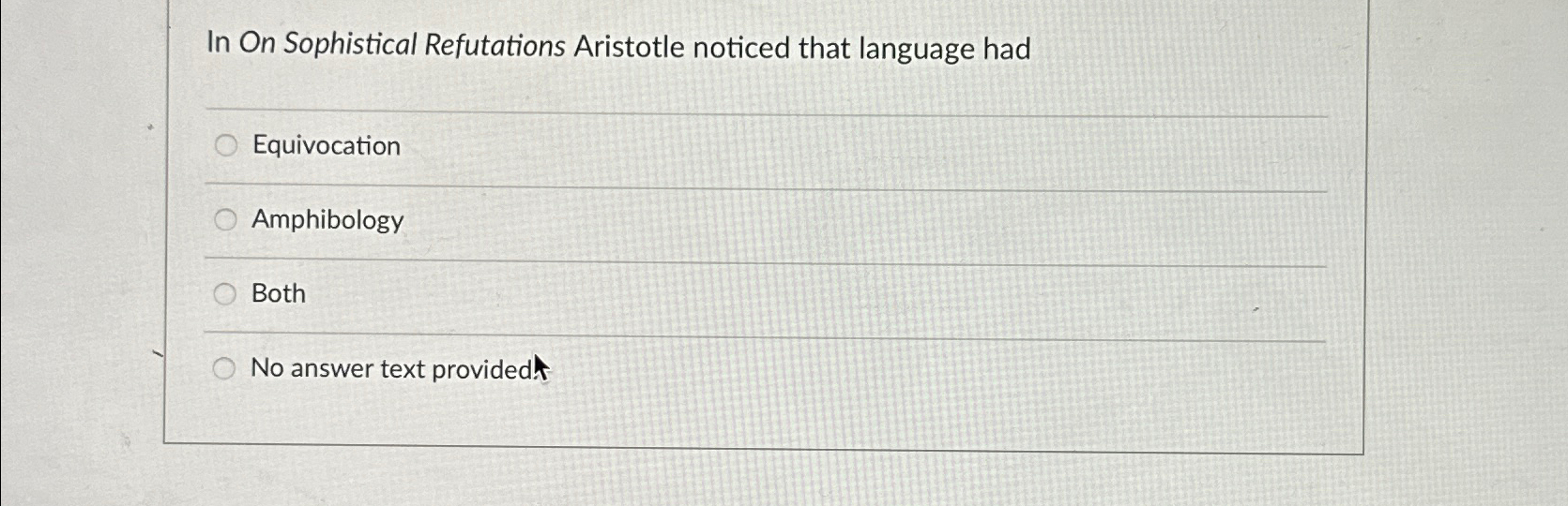 Solved In On Sophistical Refutations Aristotle noticed that | Chegg.com