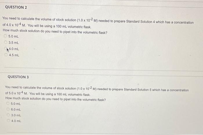 Solved QUESTION 2 You need to calculate the volume of stock | Chegg.com