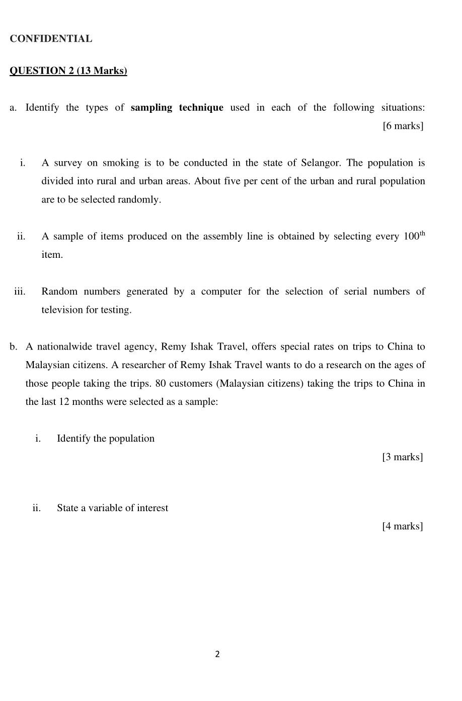 Solved QUESTION 2 (13 Marks) a. Identify the types of | Chegg.com