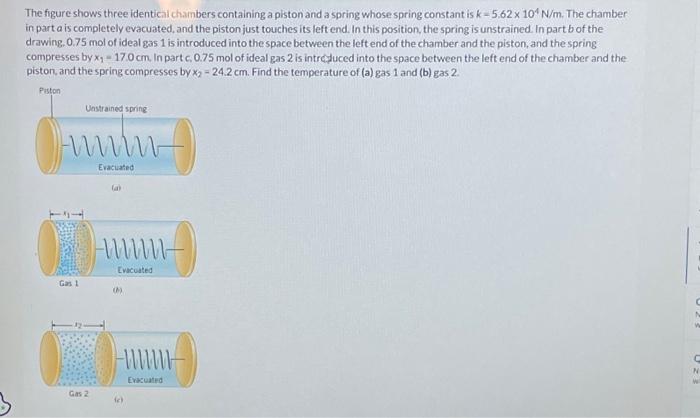 Solved The figure shows three identical chambers containing | Chegg.com