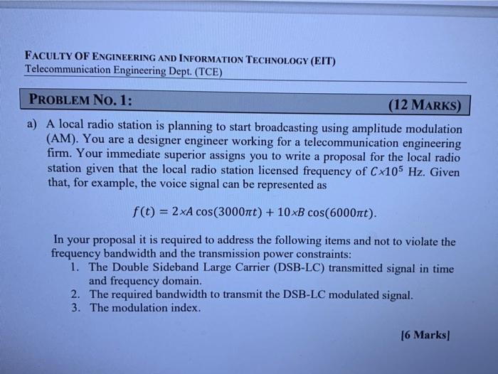 FACULTY OF ENGINEERING AND INFORMATION TECHNOLOGY | Chegg.com