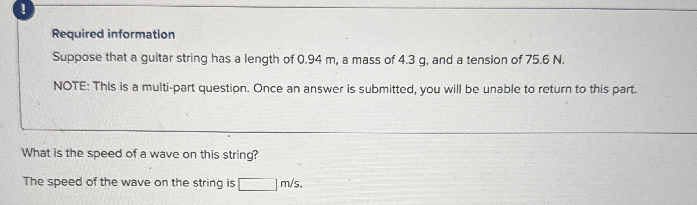 Solved Required informationSuppose that a guitar string has | Chegg.com