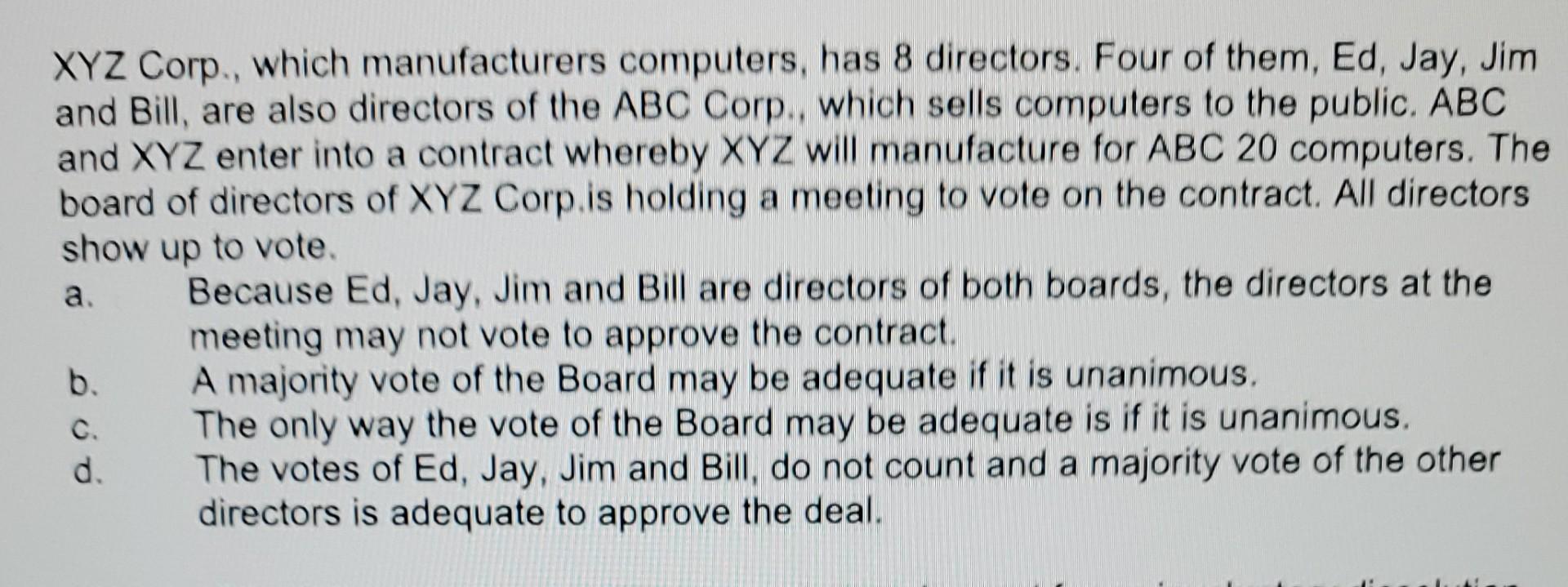 Solved XYZ Corp., which manufacturers computers, has 8 | Chegg.com