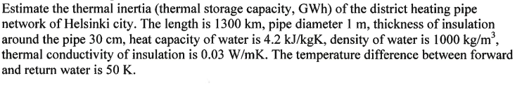 Solved Estimate the thermal inertia (thermal storage | Chegg.com