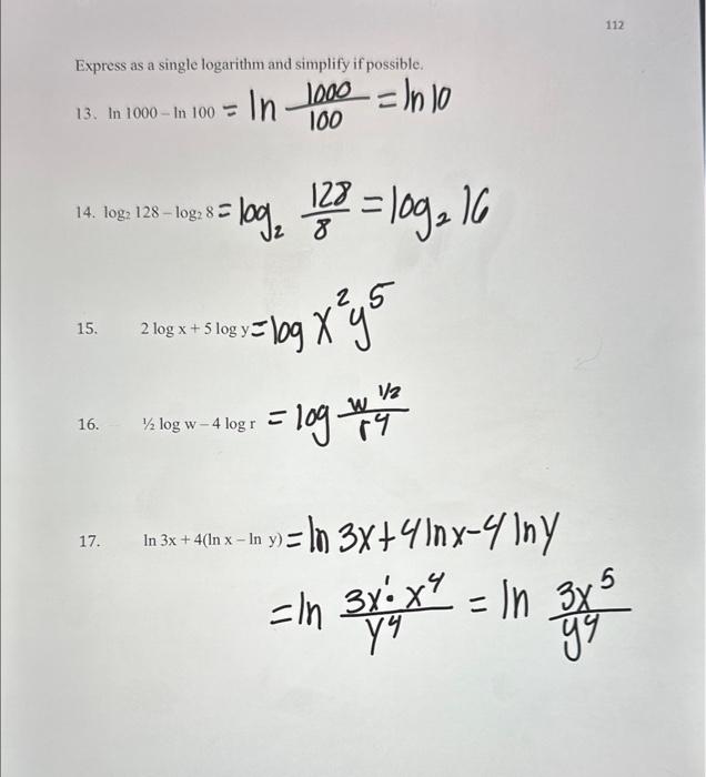 Solved Exponentials and Logs Let's see how you're coming | Chegg.com