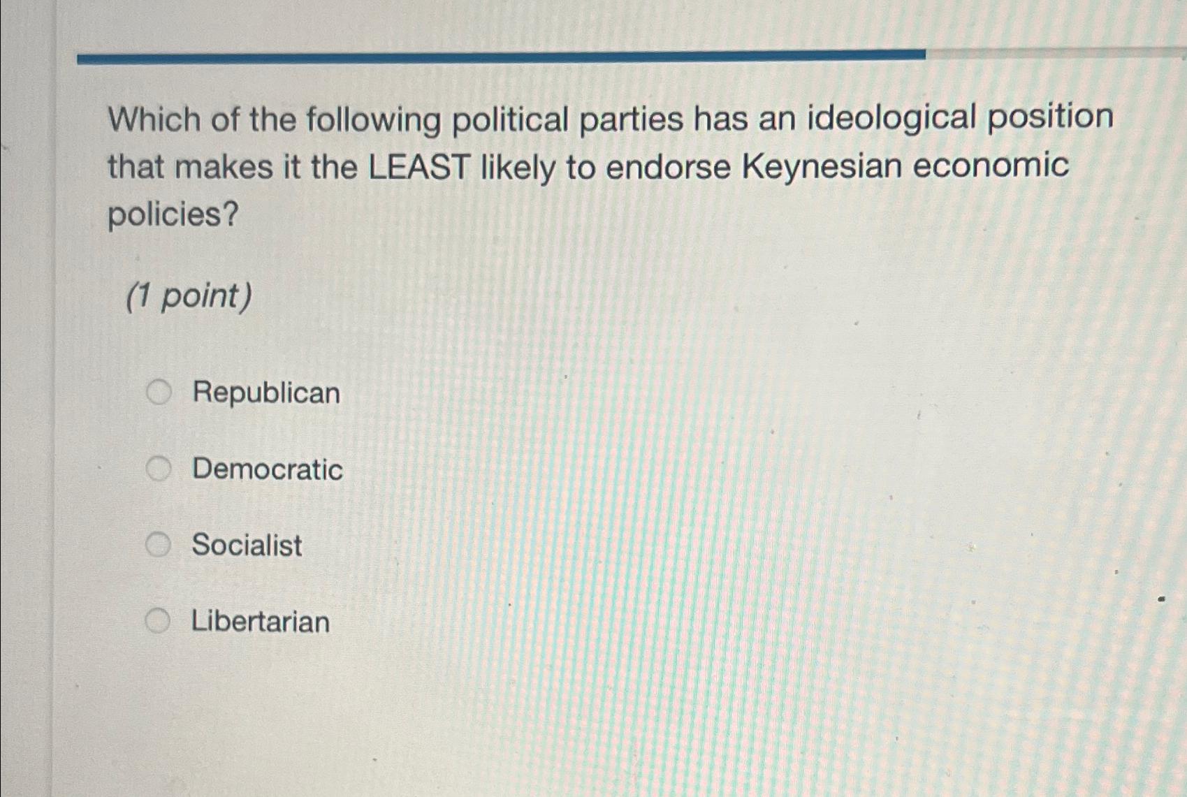 Solved Which of the following political parties has an | Chegg.com