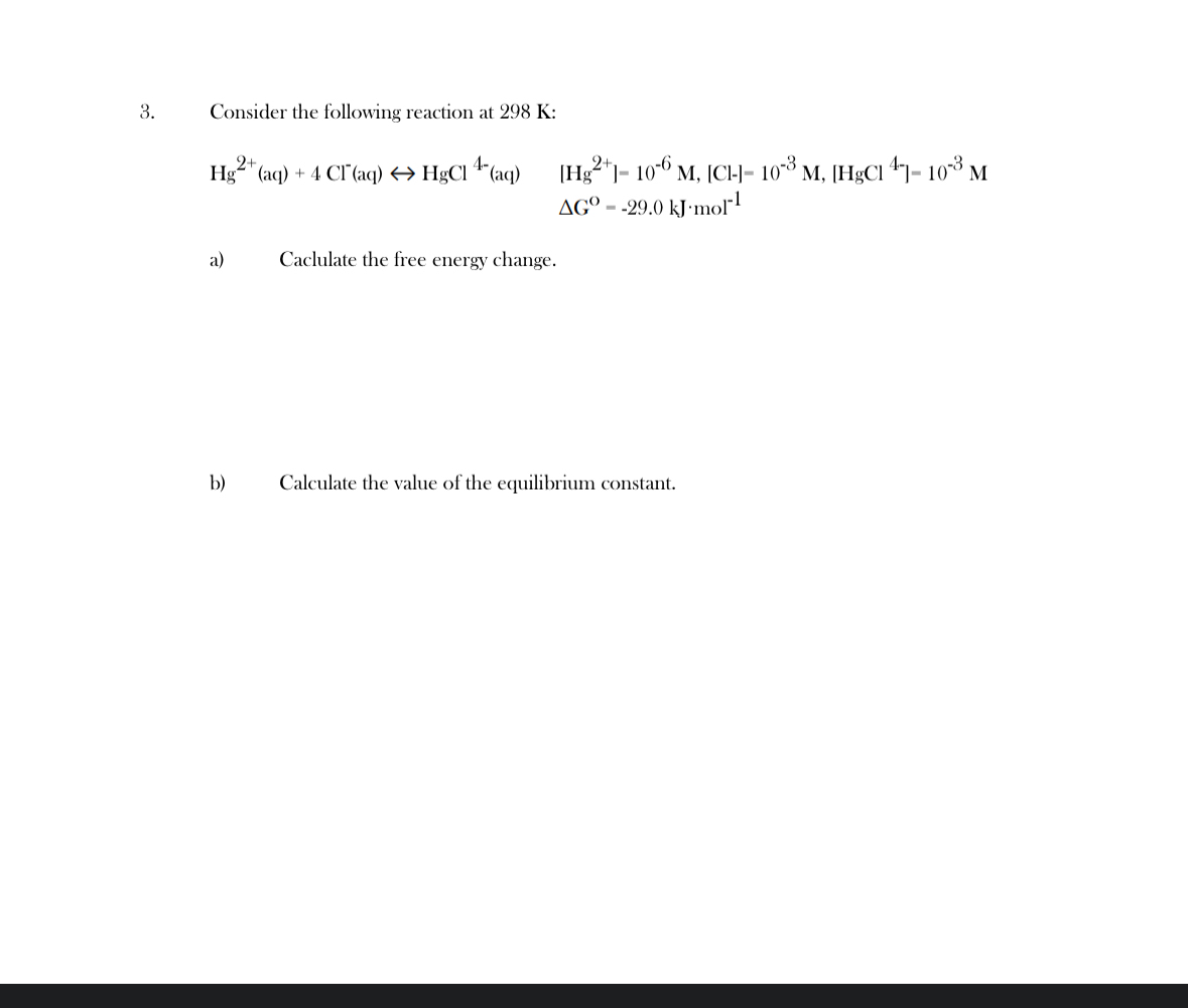 Solved Consider the following reaction at 298K | Chegg.com
