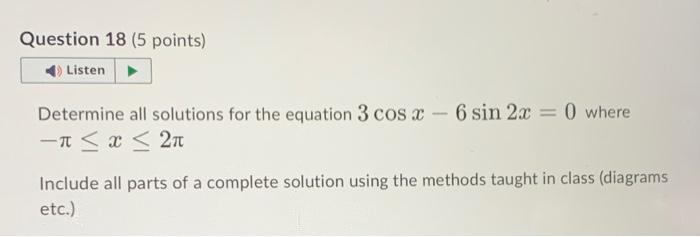 Solved Determine all solutions for the equation | Chegg.com