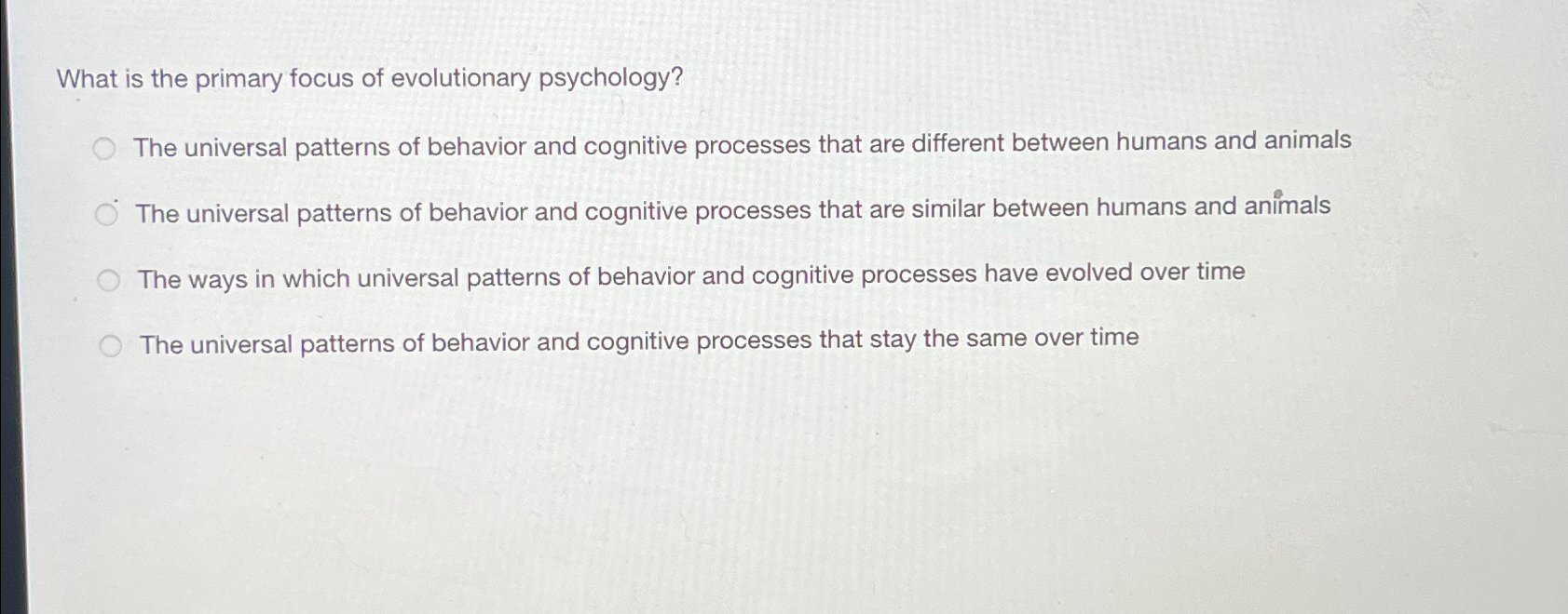 Solved What is the primary focus of evolutionary | Chegg.com