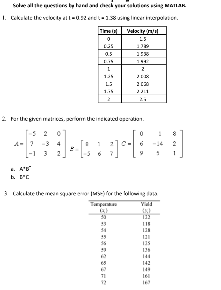 Solved Solve all the questions by hand and check your | Chegg.com