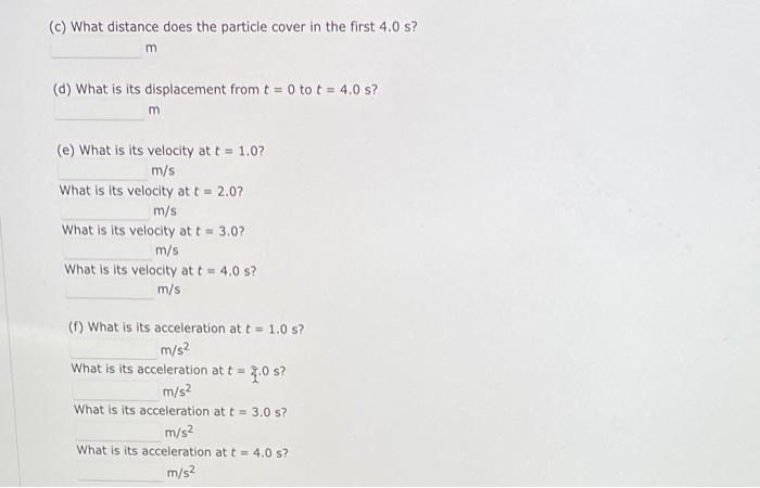 Solved Particle Position and Time The position of a particle | Chegg.com