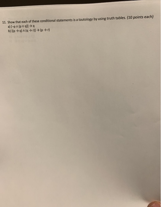 Solved 11. Show that each of these conditional statements is | Chegg.com