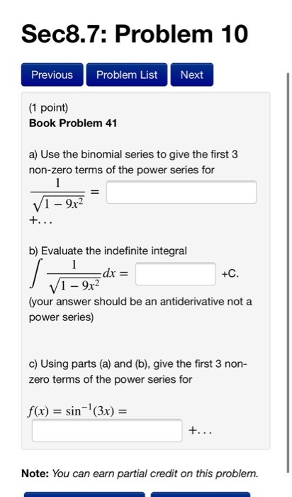 Solved Sec8.7: Problem 10 Previous Problem List Next (1 | Chegg.com