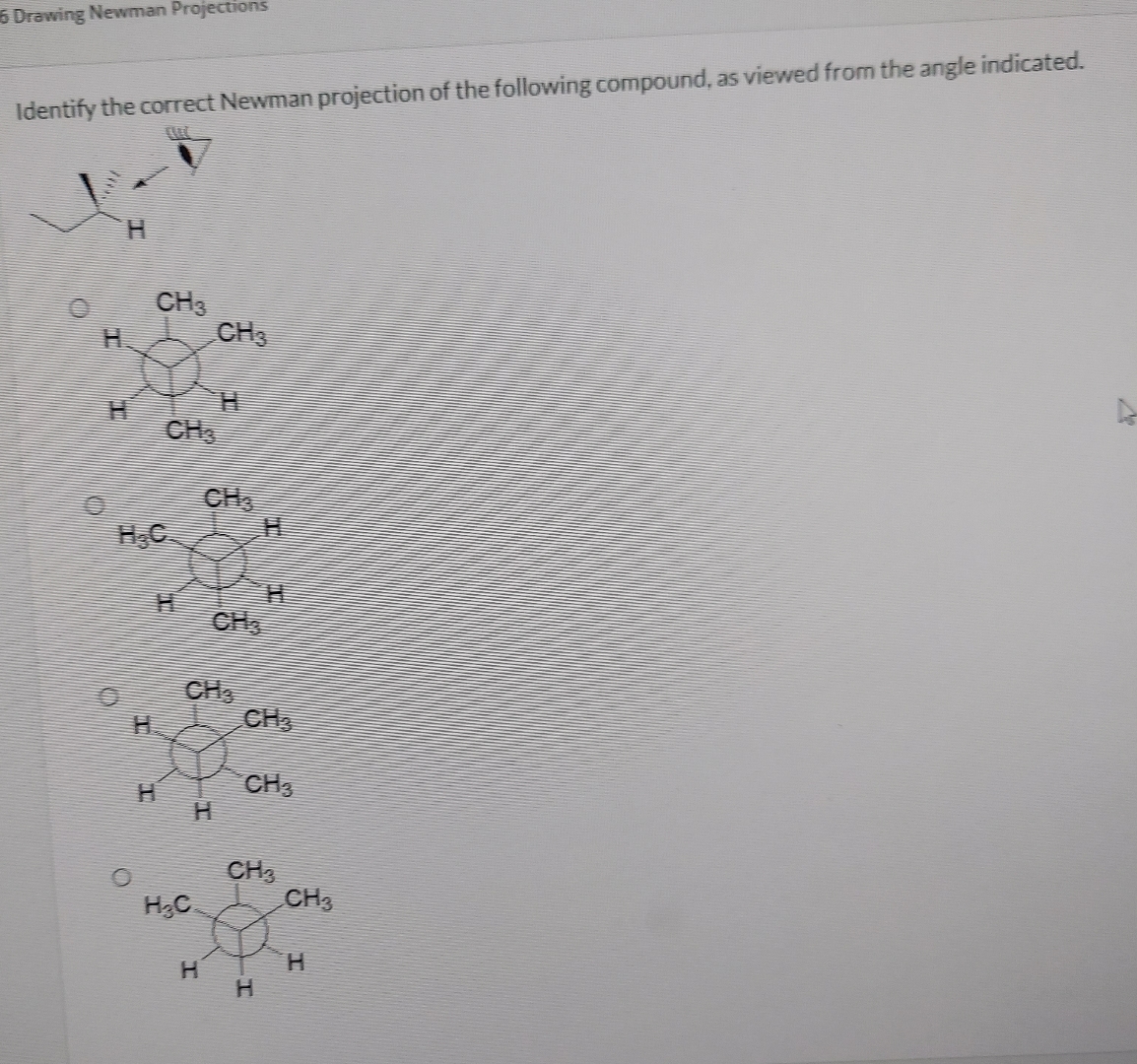 Solved Identify the correct Newman projection of the | Chegg.com