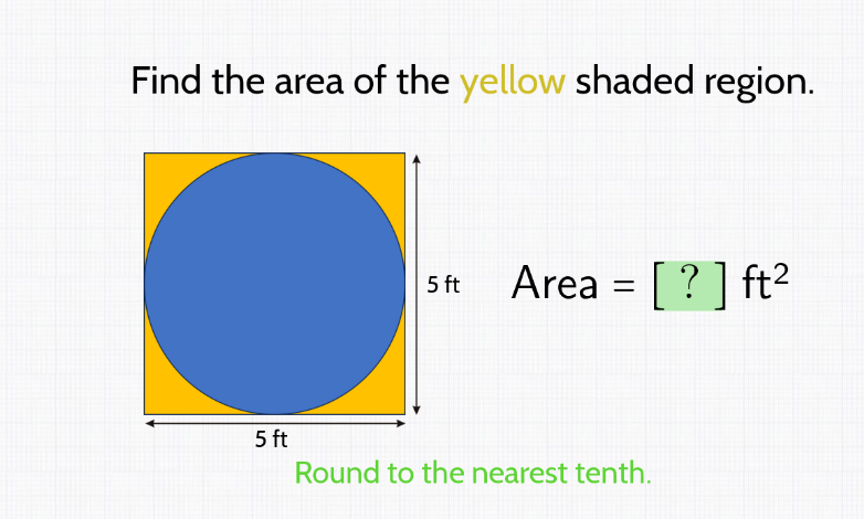Solved Find the area of the yellow shaded region. ﻿ft ﻿Area | Chegg.com