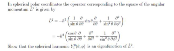 Solved In spherical polar coordinates the operator | Chegg.com