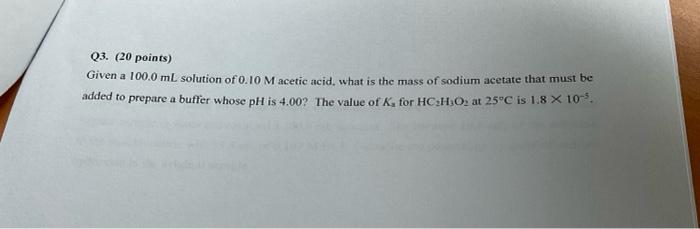 Solved Q2 (20 points; 10 each) An aqueous solution is | Chegg.com