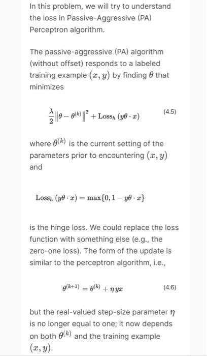 Solved In this problem, we will try to understand the loss | Chegg.com