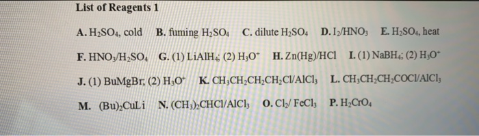 Solved Question 12 Reagent List 1.png Above this text is a | Chegg.com