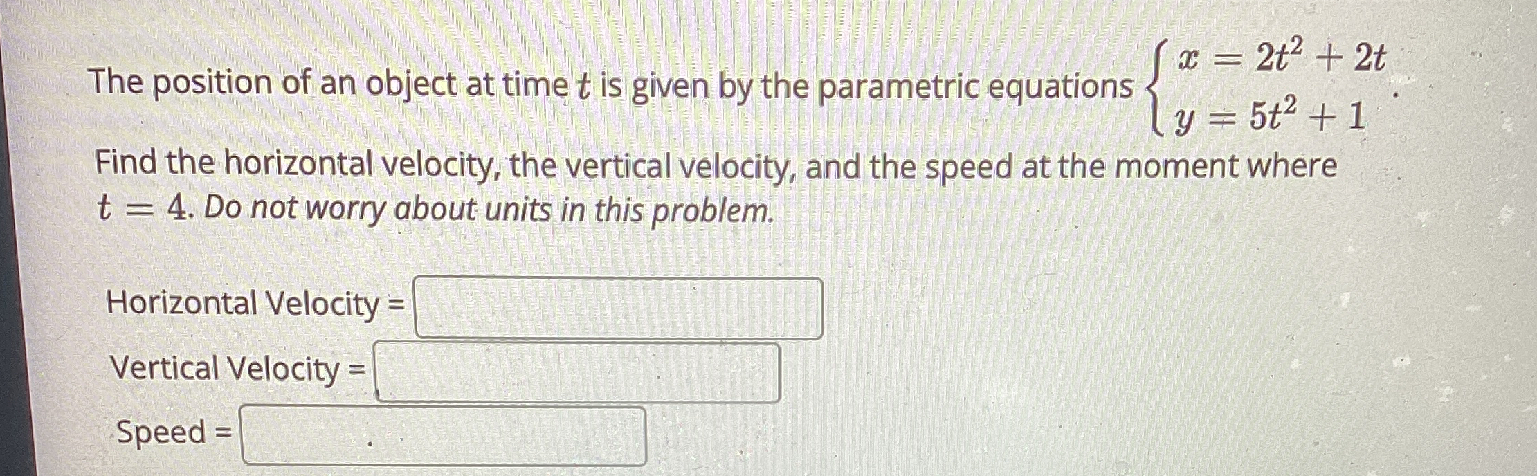 Solved The position of an object at time t ﻿is given by the | Chegg.com