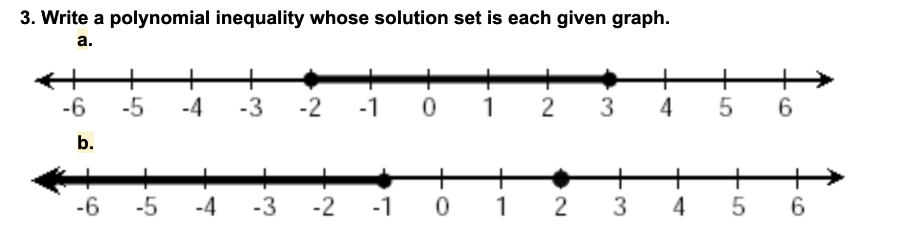 Solved Write a polynomial inequality whose solution set is | Chegg.com