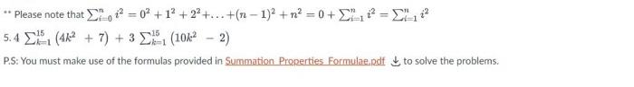 Solved Solve the following summation problems (You have to | Chegg.com Solved Solve the following summation problems (You have to | Chegg.com