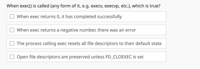 Solved When exec() is called (any form of it, e.g. execv, | Chegg.com