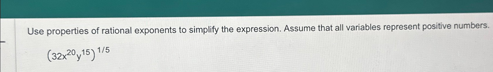 Solved Use properties of rational exponents to simplify the | Chegg.com