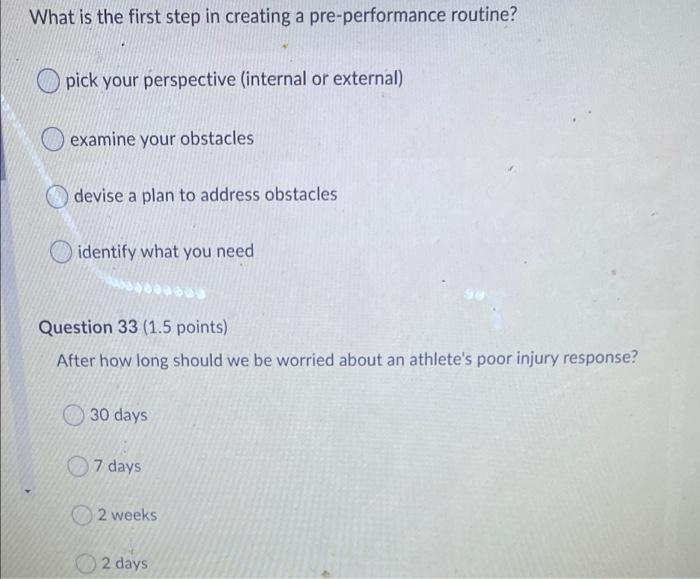 Solved What is the first step in creating a pre-performance | Chegg.com