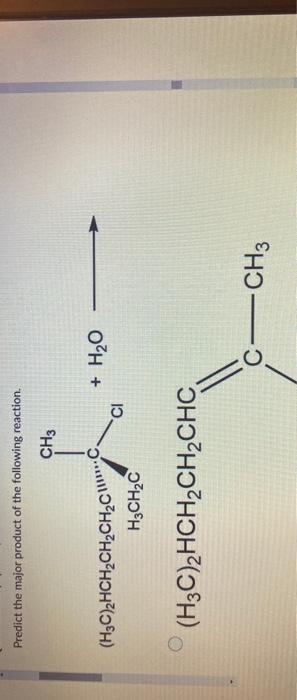 Solved ( H3C ) 2HCH2CH2CH2CH . Predict the major product of | Chegg.com