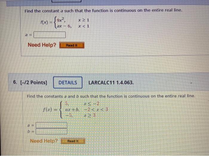Solved Find the constant a such that the function is | Chegg.com