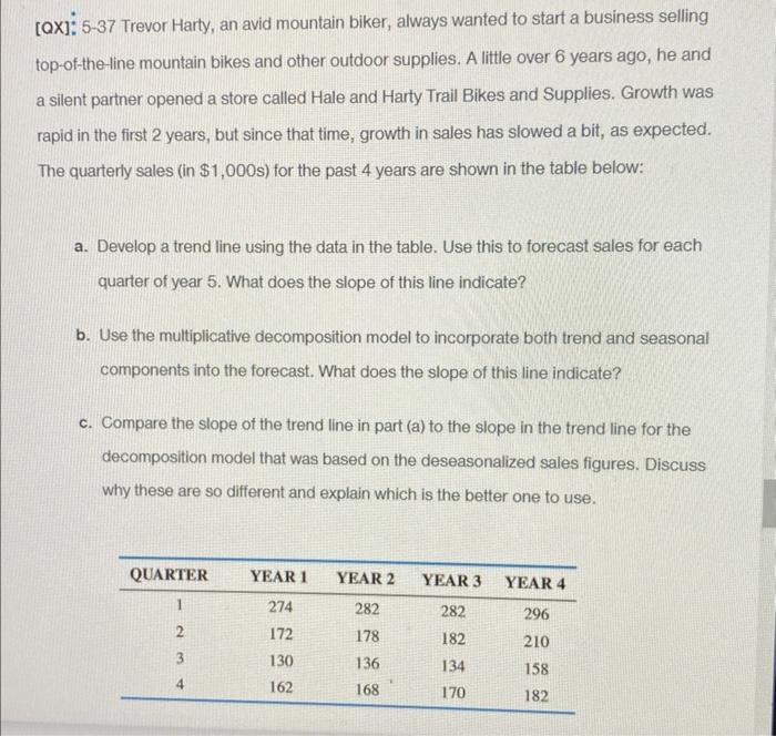 Solved also forecast a trend line with dummy variables and | Chegg.com