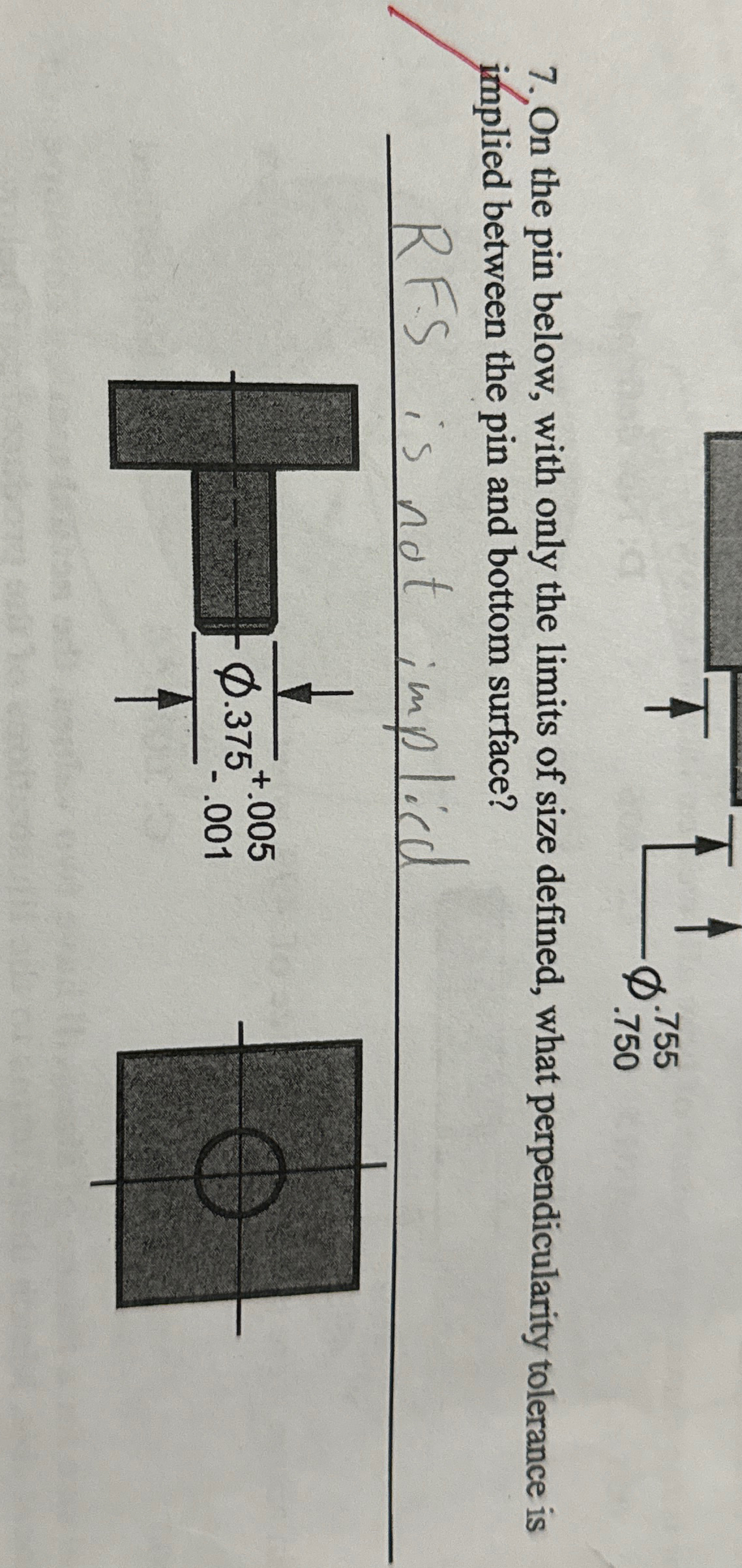 Solved On the pin below, with only the limits of size | Chegg.com