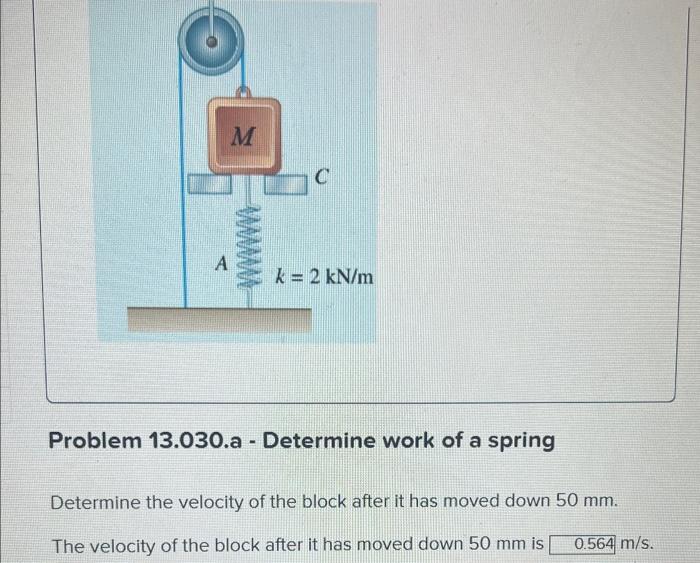 Solved A 15-kg block is attached to spring A and connected | Chegg.com