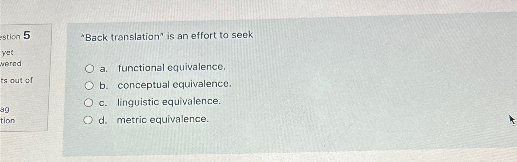 Solved Back Translation Is An Effort To Seeka ﻿functional