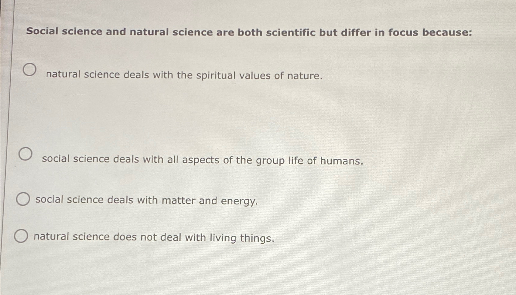 Solved Social science and natural science are both | Chegg.com