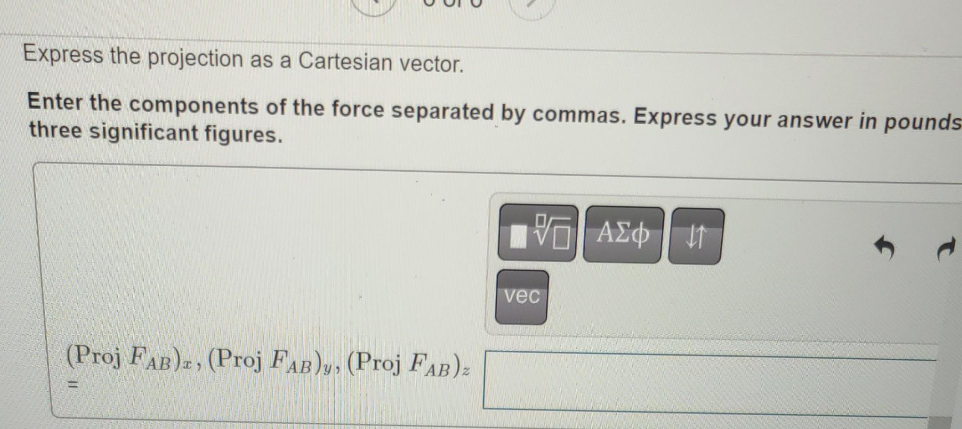 Solved Determine the projection of the force acting in the | Chegg.com