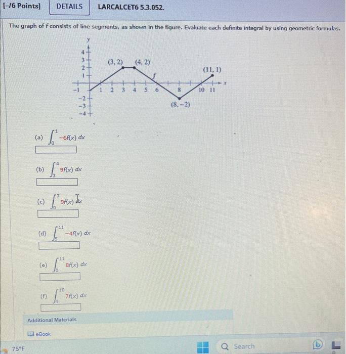 Solved The graph of f consists of line segments, as shown in | Chegg.com