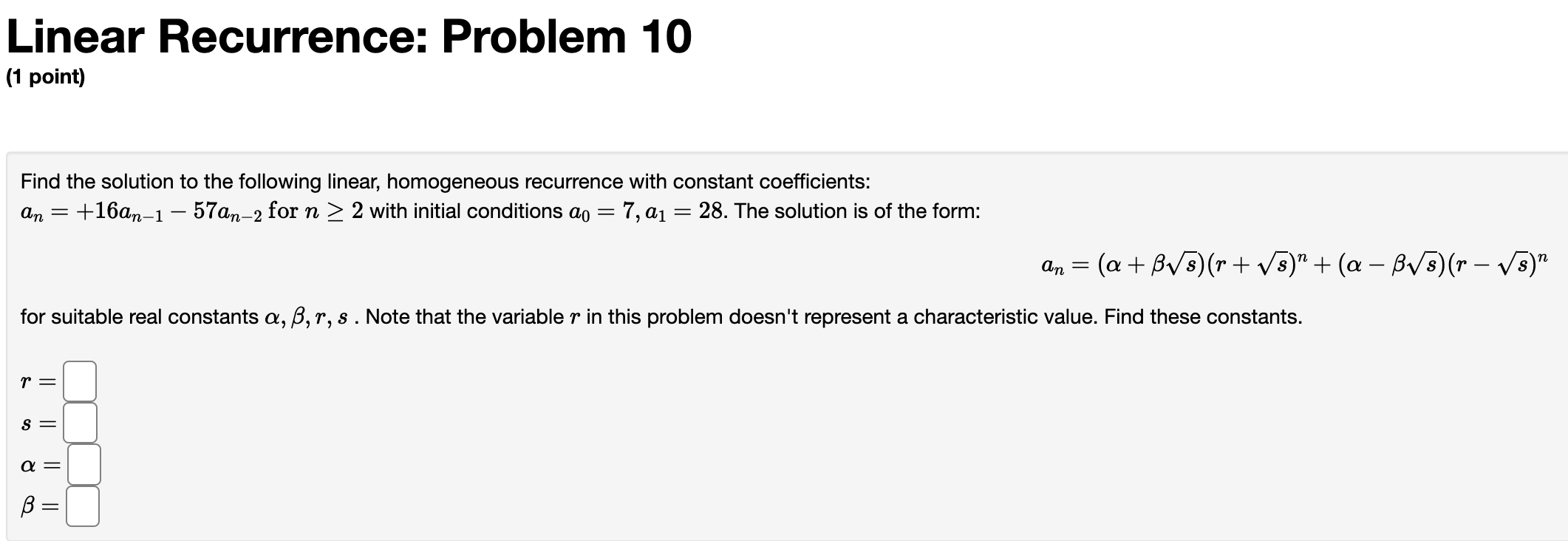 Solved Find the solution to the following linear, | Chegg.com
