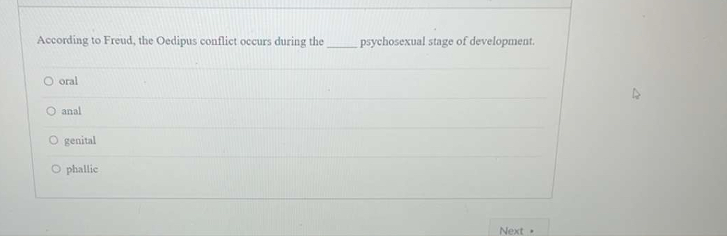 Solved According to Freud, the Oedipus conflict occurs | Chegg.com