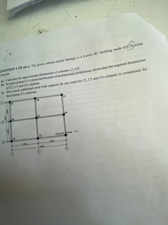 Solved Then column layout belongs to a 4 -story RC building | Chegg.com