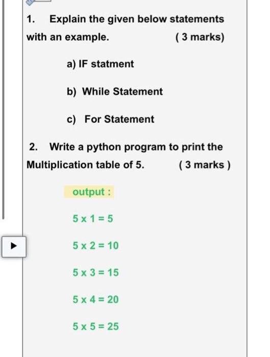 Solved 1. Explain the given below statements with an | Chegg.com
