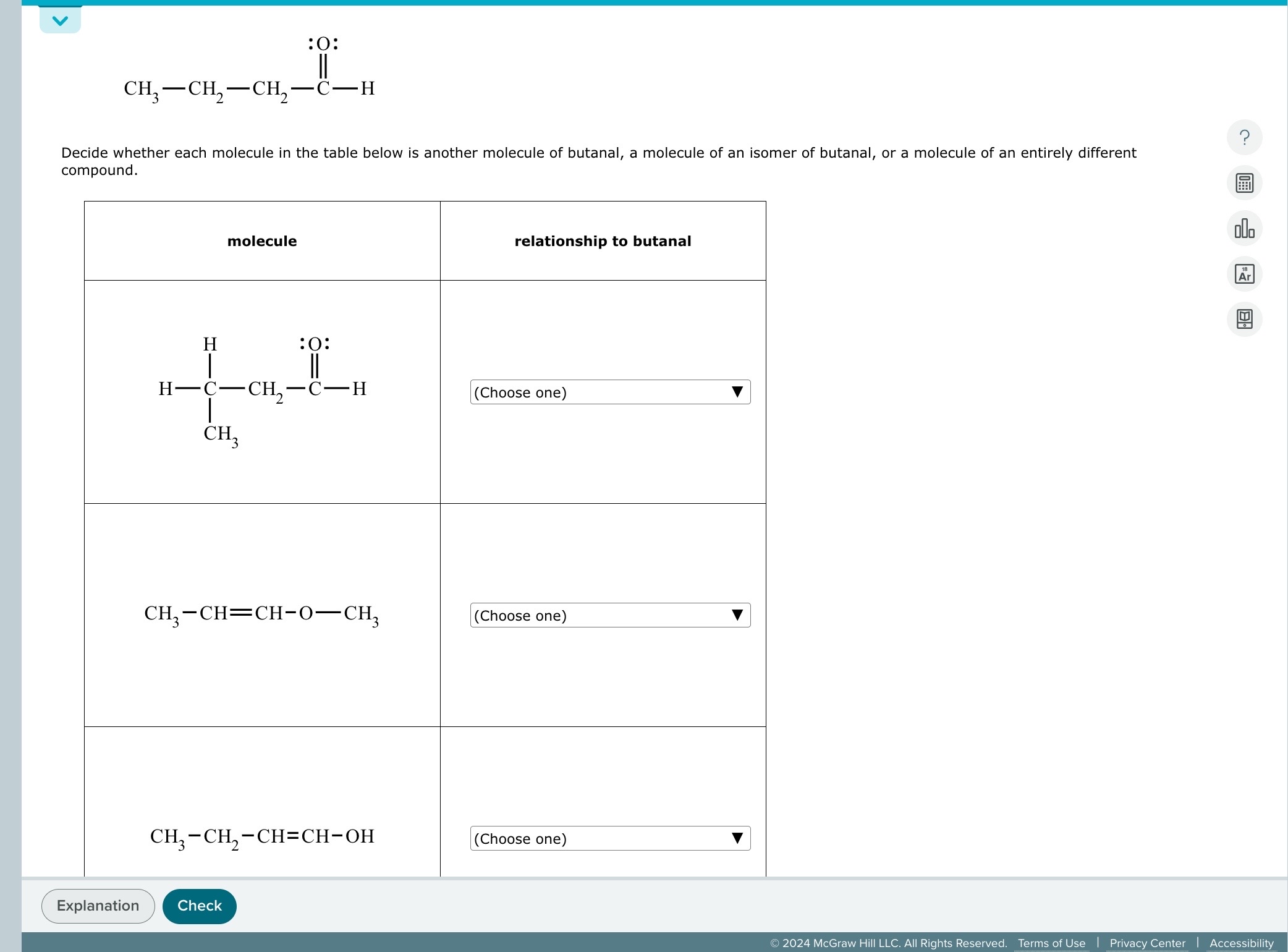 Solved Decide whether each molecule in the table below is | Chegg.com