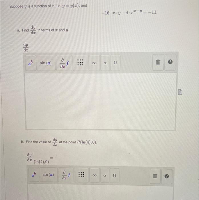 Solved Suppose y is a function of x, i.e. y=y(x), and | Chegg.com